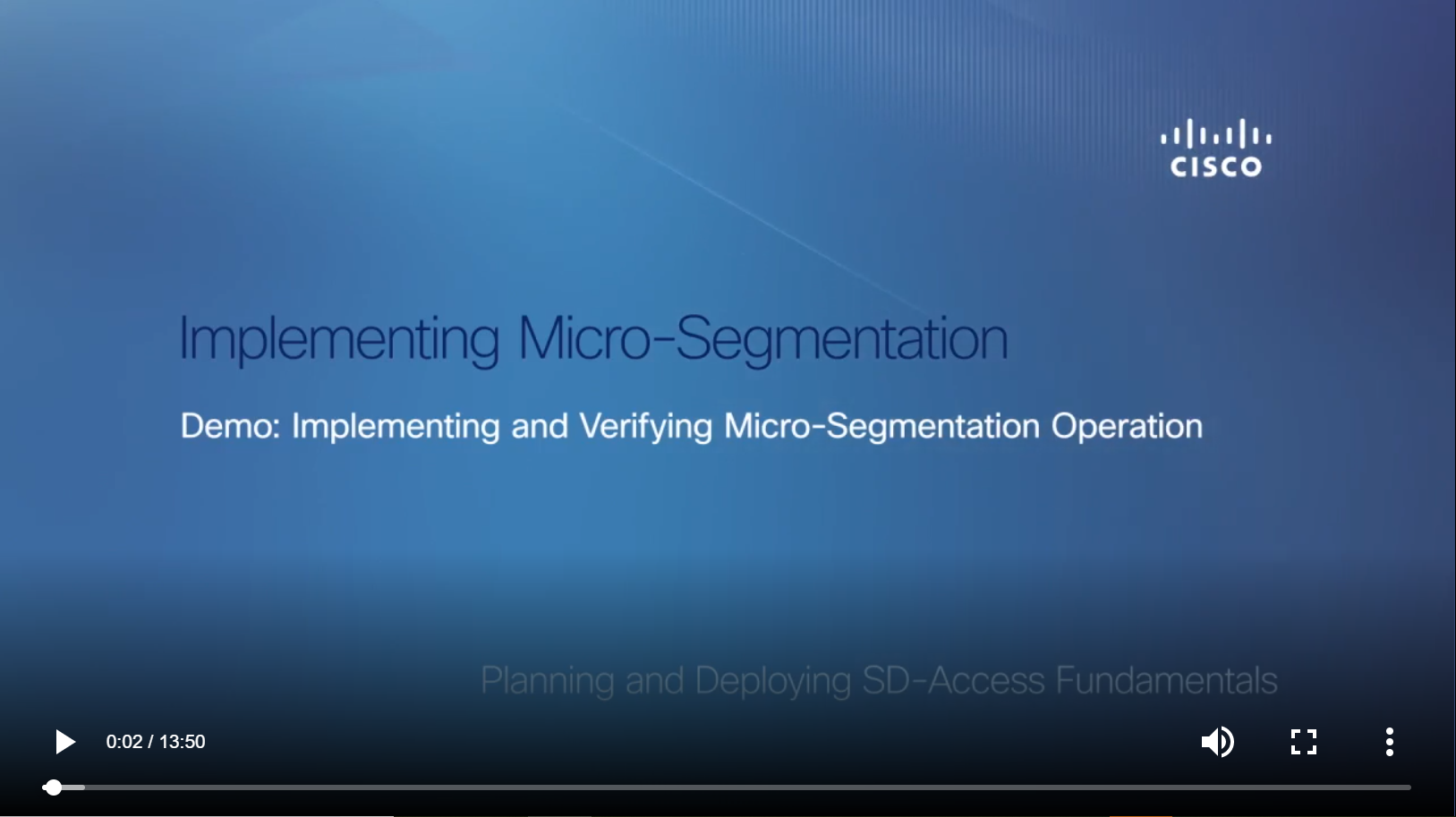 Video Implement And Verify Microsegmentation