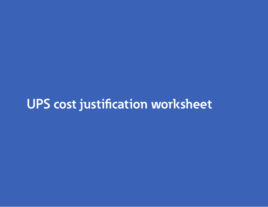 UPS cost justification worksheet